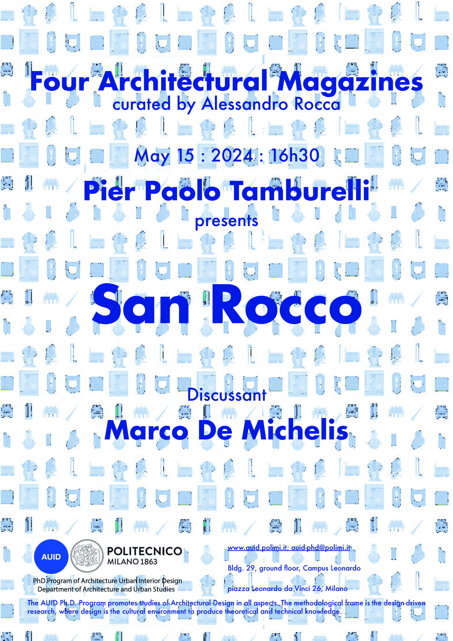 EVENTS – PHD PROGRAM ARCHITECTURAL URBAN INTERIOR DESIGN